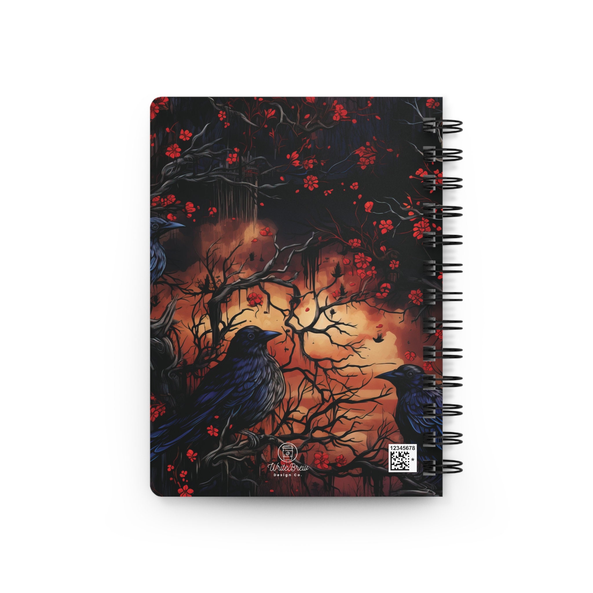 Gothic Raven Spiral Notebook I Dark Aesthetic Crow Notebook I Creepy ...