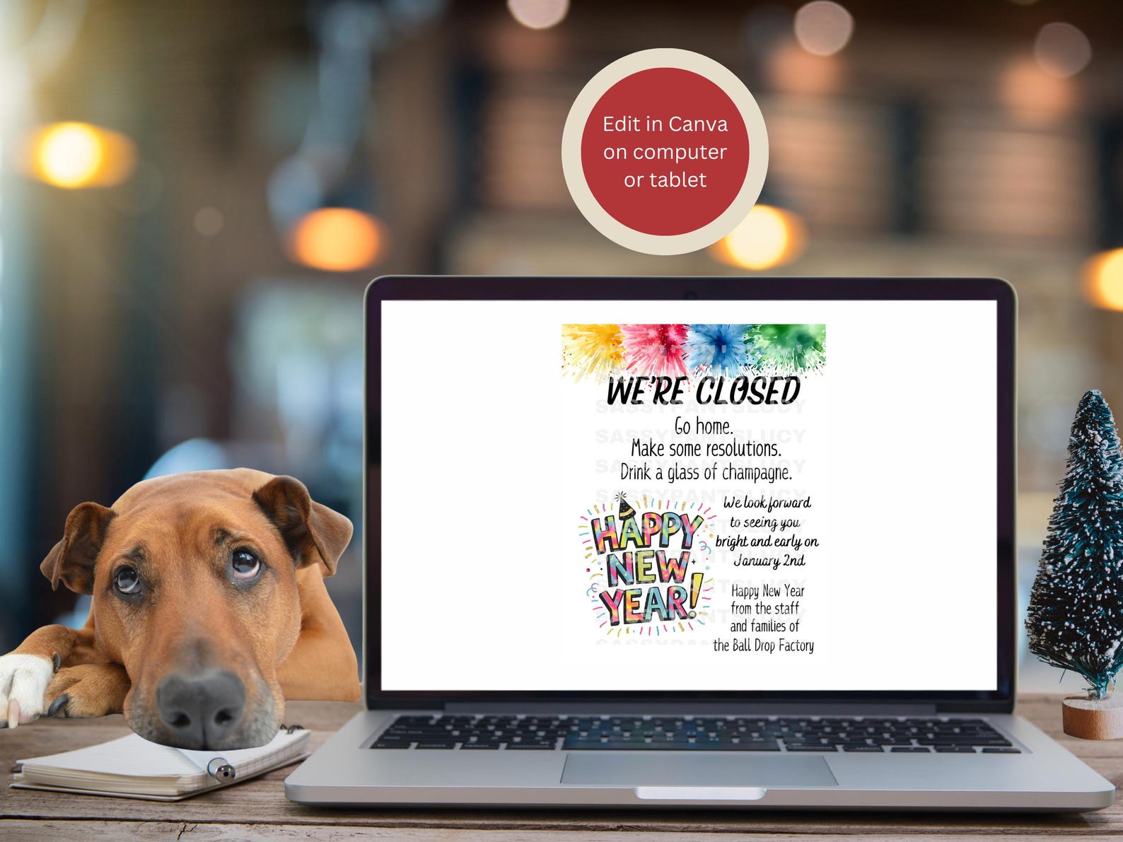 Editable New Year's Closed Sign: Business Holiday Hours (canva Template ...