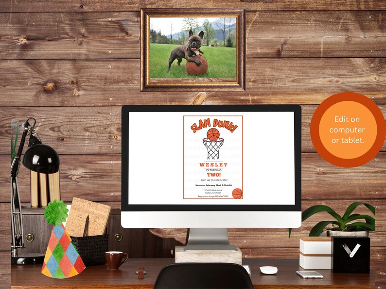 Slam Dunk Basketball Birthday Invitation: Editable Canva Template ...