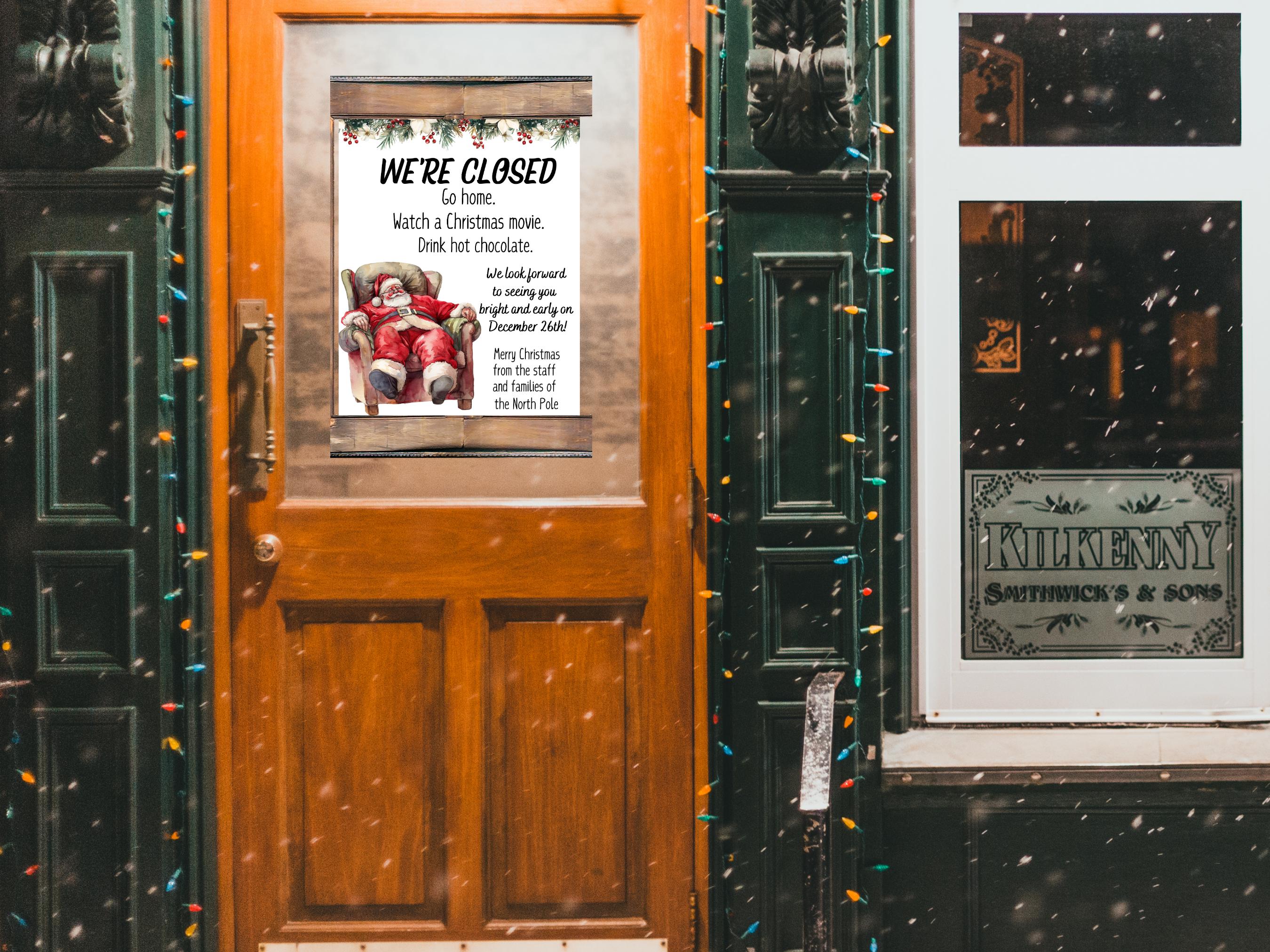 Editable Closed for Christmas Sign: Business Holiday Decor (8.5 X 11 ...