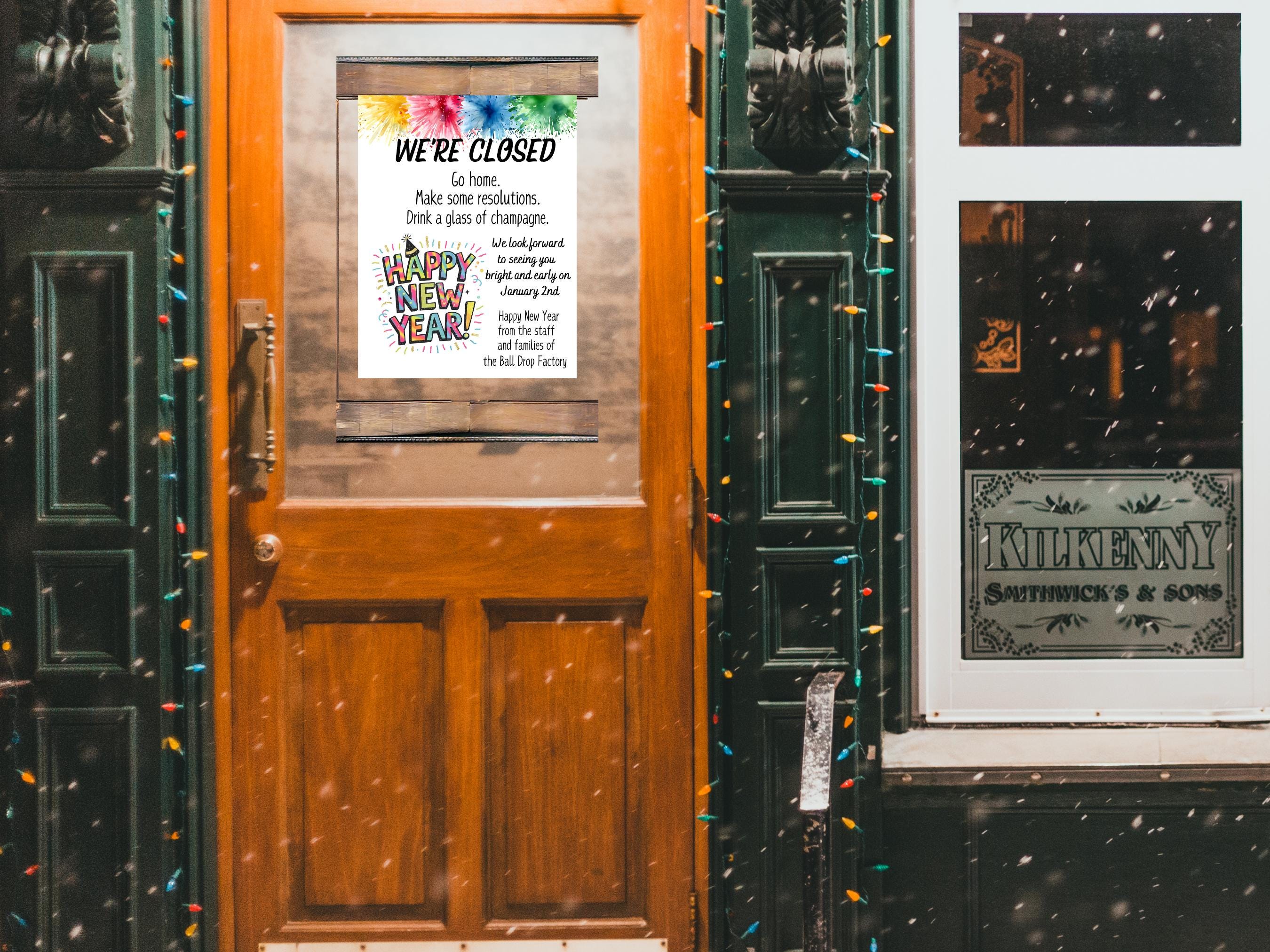 Editable New Year's Closed Sign: Business Holiday Hours (canva Template ...