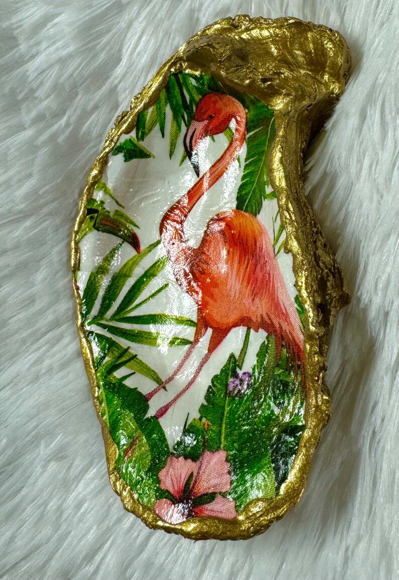 Tropical Flamingo Oyster Shell - Etsy