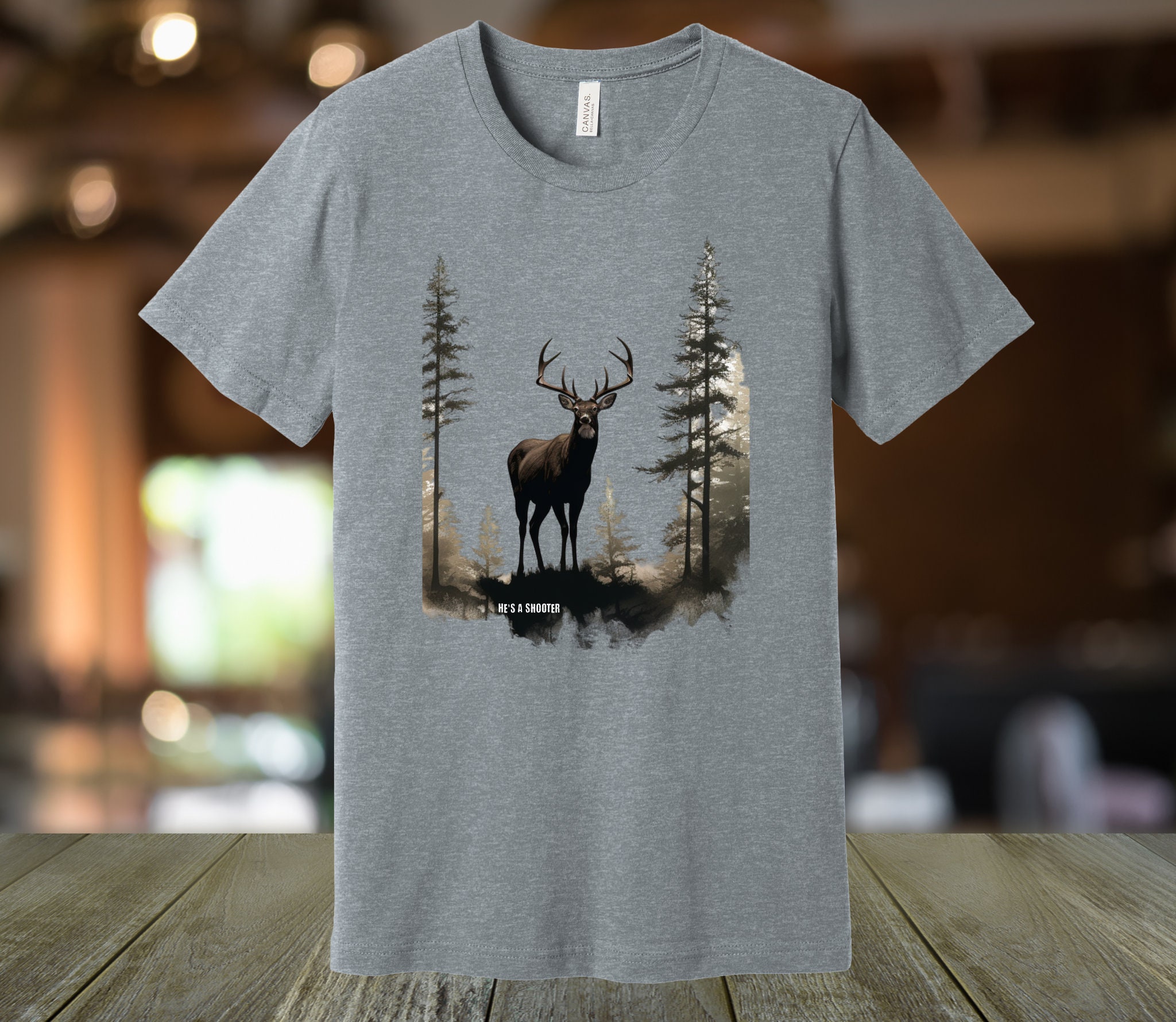 Whitetail Deer Hunting Shirt Big Game Tshirt Big Buck Trophy Rack ...