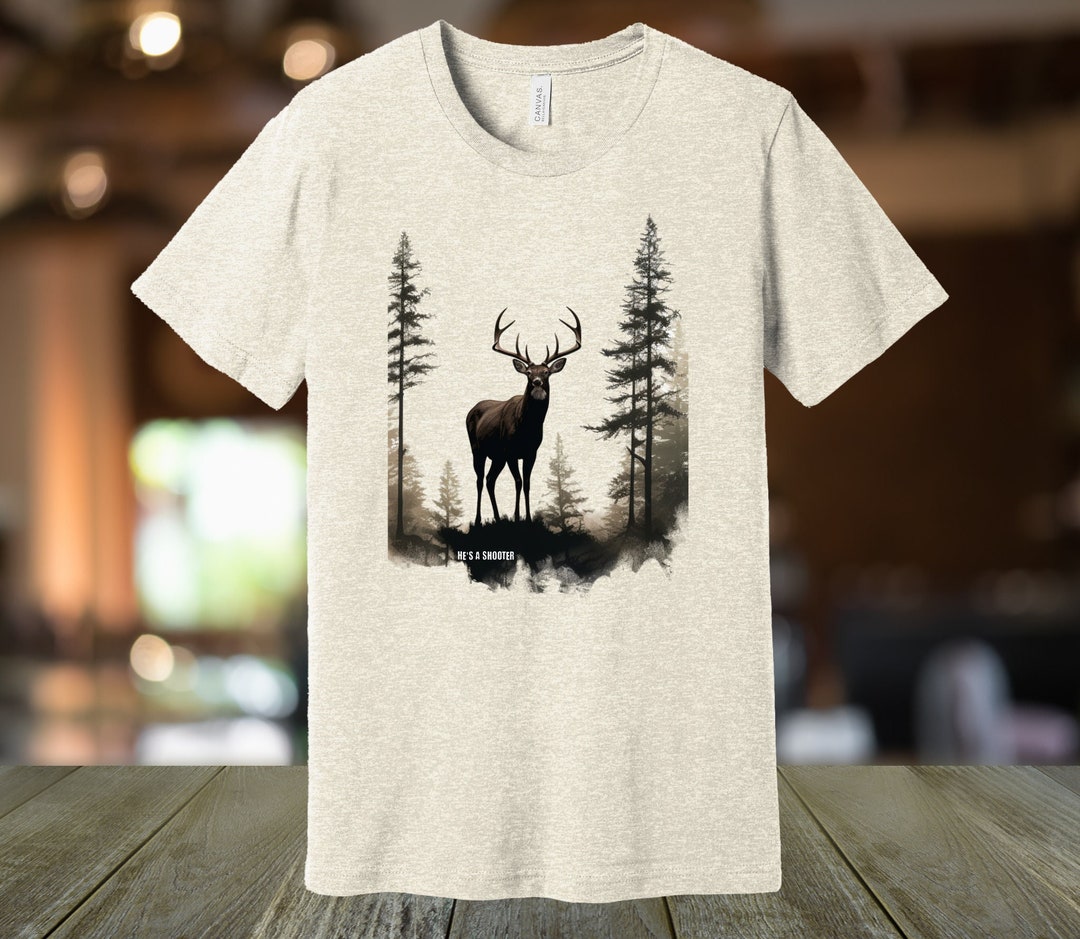 Whitetail Deer Hunting Shirt Big Game Tshirt Big Buck Trophy Rack ...