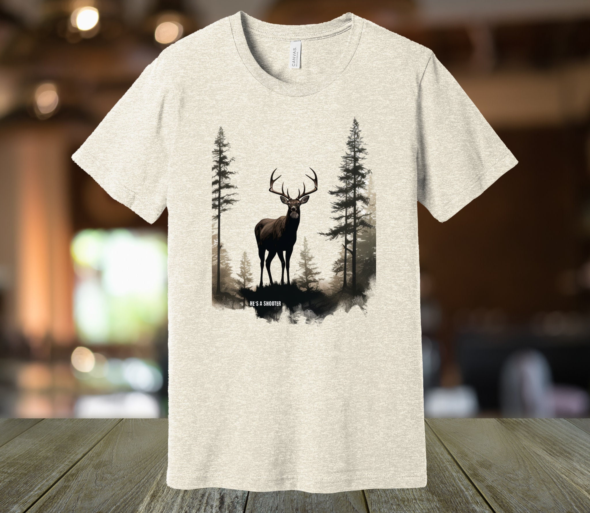 Whitetail Deer Hunting Shirt Big Game Tshirt Big Buck Trophy Rack ...