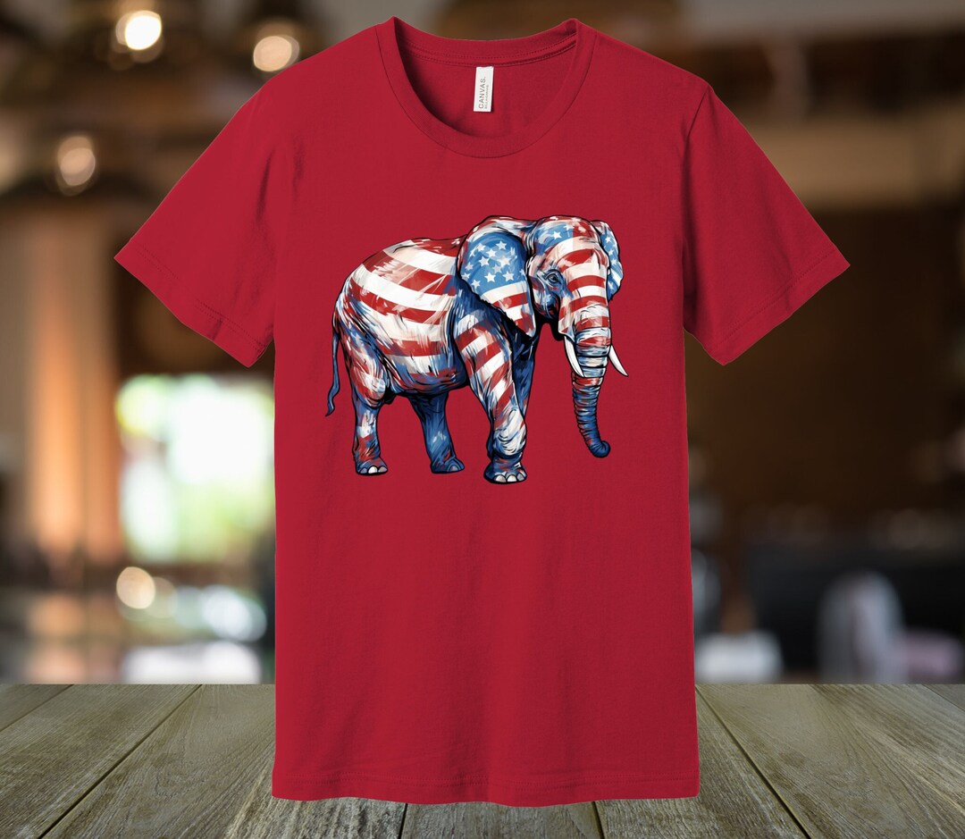 Republican Elephant Shirt US Flag Conservative Symbol T-shirt ...