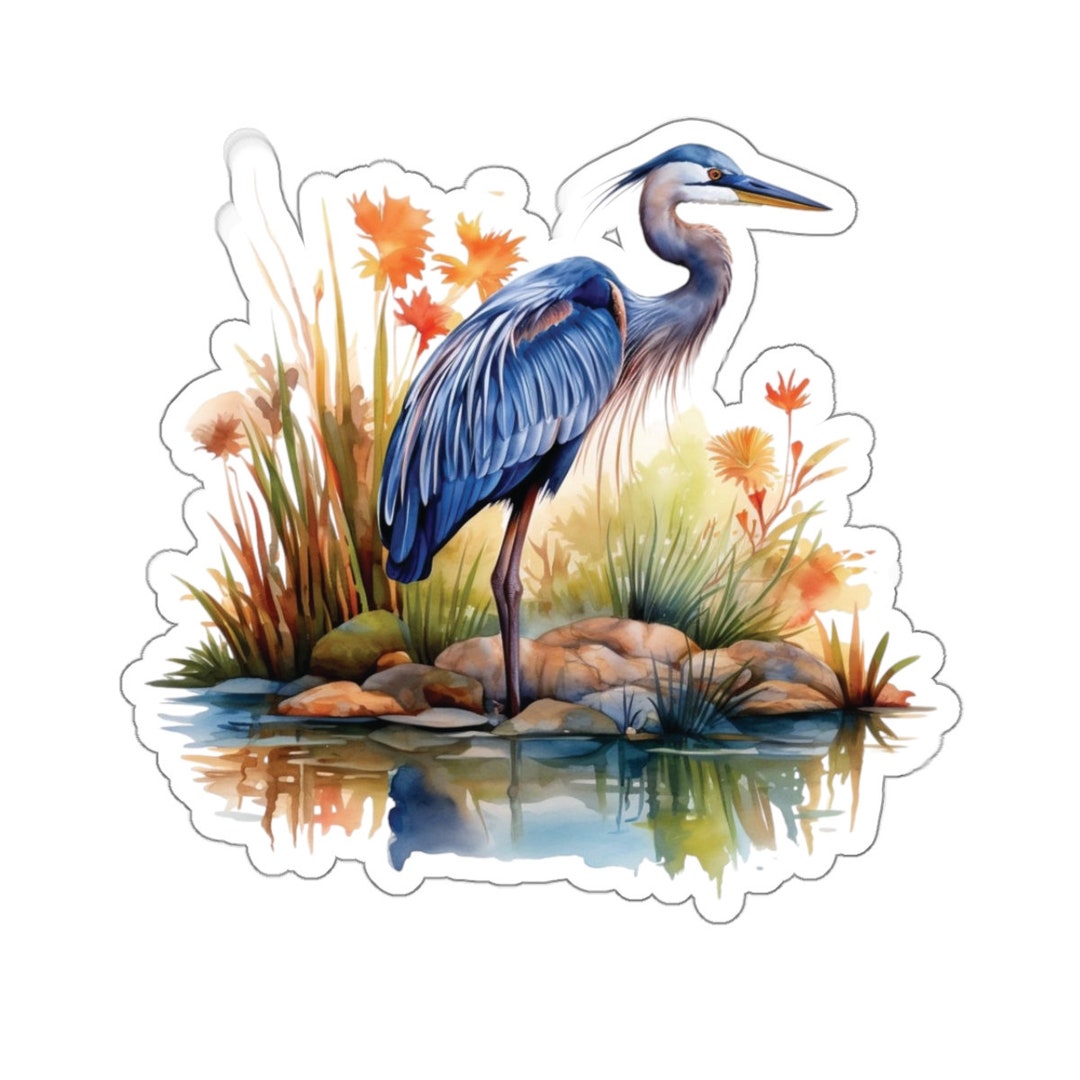 Blue Heron Sticker Great Blue Heron Decal Heron Bird Sticker Great ...