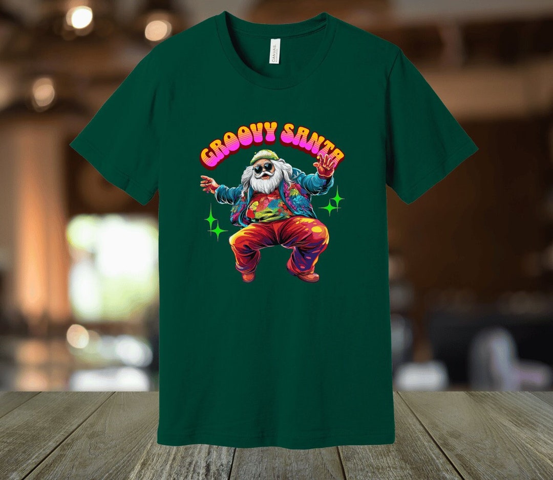 Streetwear Christmas Groovy Santa Tshirt, Urban Santa Claus Shirt ...