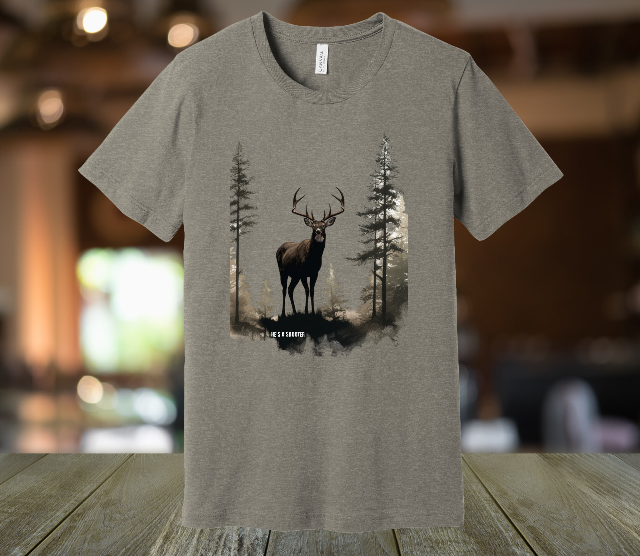 Whitetail Deer Hunting Shirt Big Game Tshirt Big Buck Trophy Rack ...