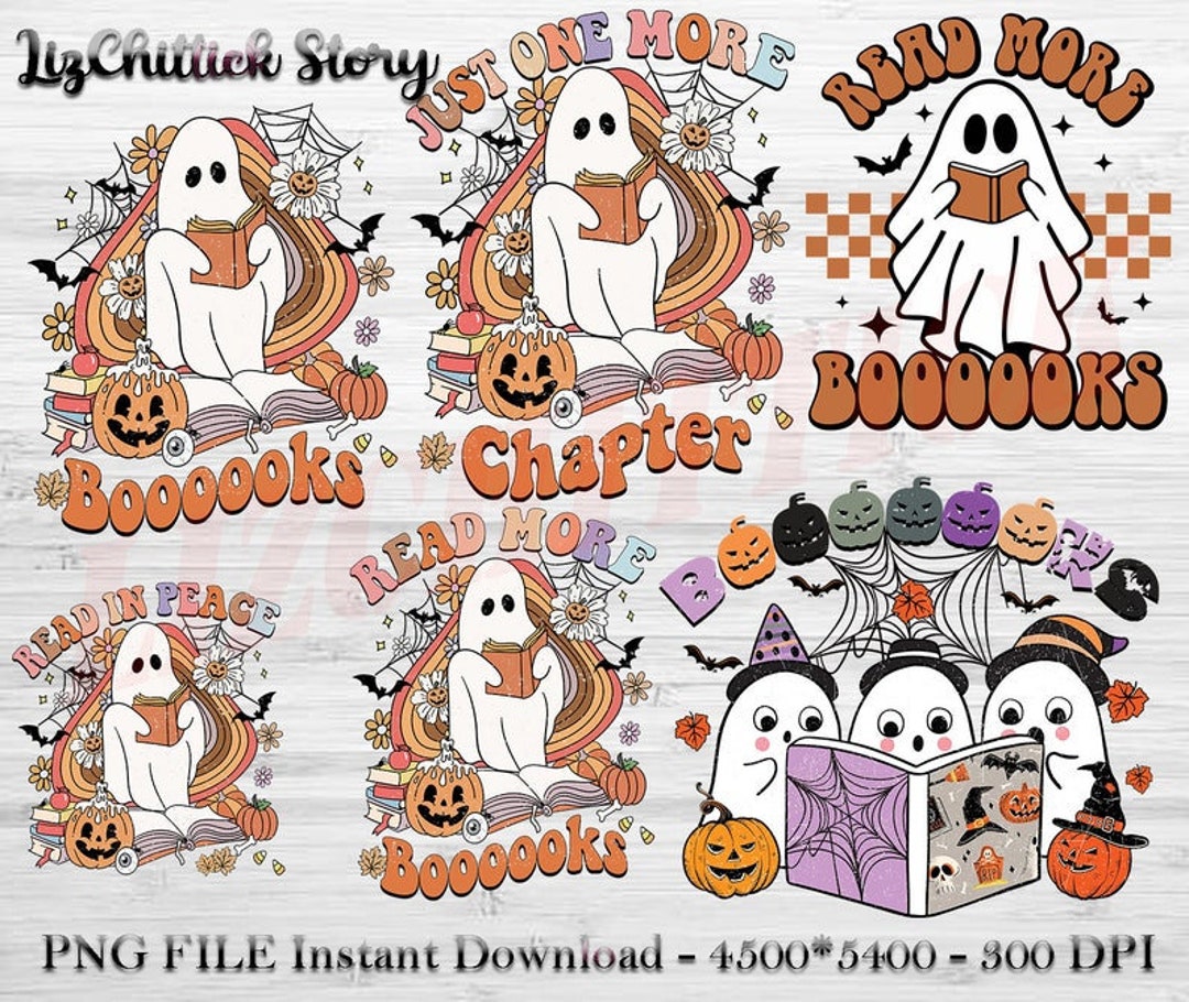 Ghost Reading Book PNG Bundle Ghost Books Png Books - Etsy