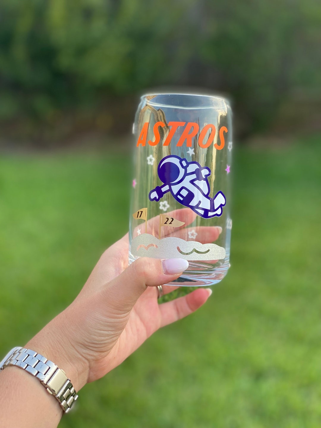 Houston Astros, Houston Astros Glass Cup, Astros, Astronaut, Houston ...