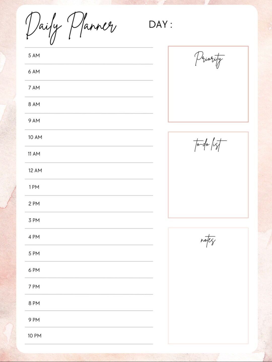 Daily Planner Printable, Daily to Do List for Work / Personal Life ...
