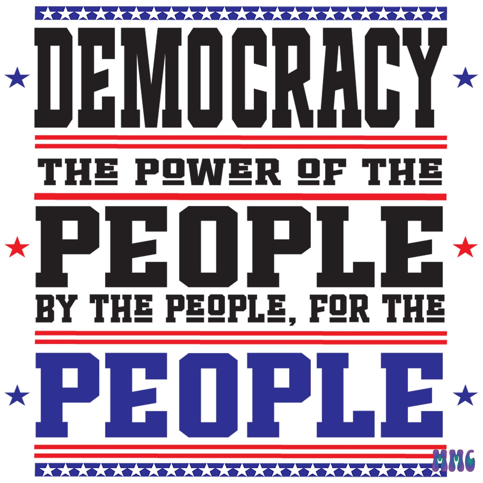 Democracy for the People Vinyl Sticker – Patriotic Quote Design | 3x3 ...