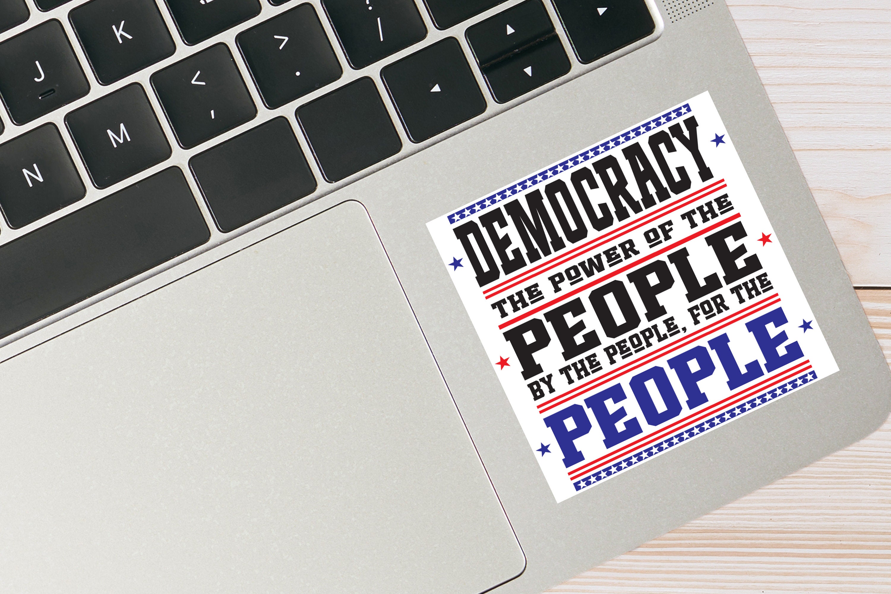 Democracy for the People Vinyl Sticker – Patriotic Quote Design | 3x3 ...