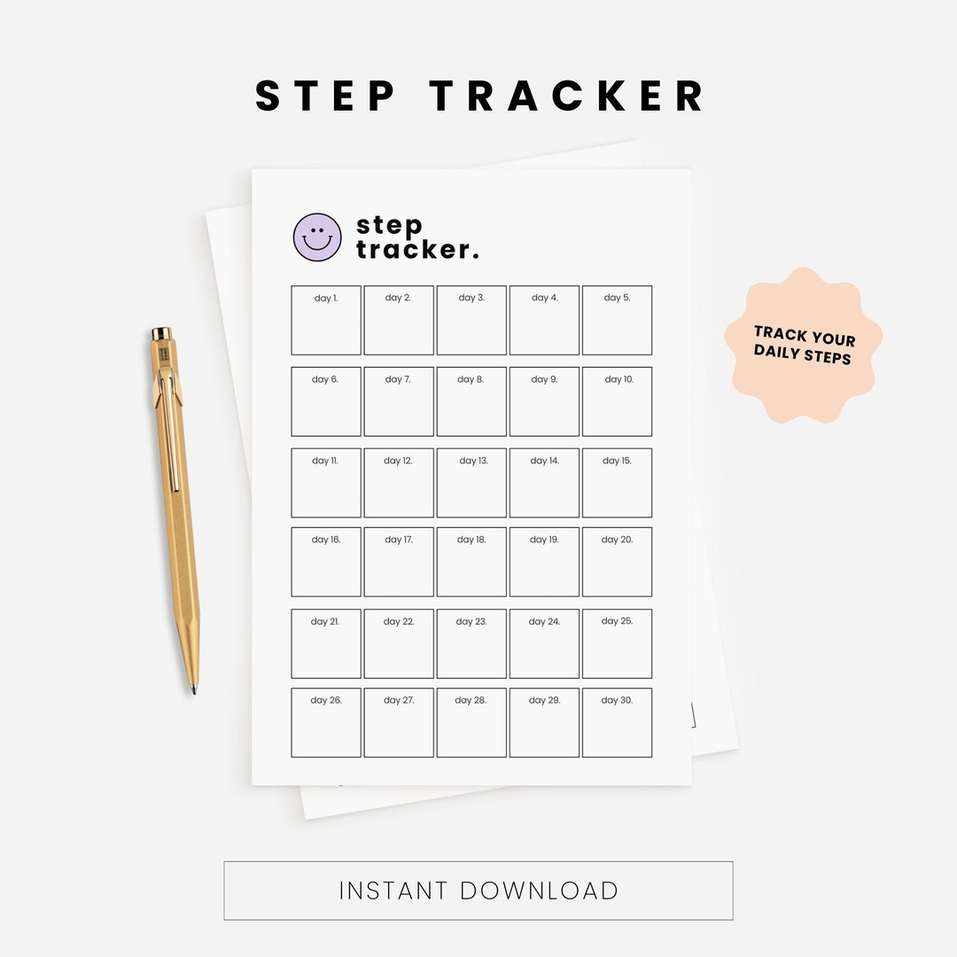 Printable Step Tracker Walking Journal Exercise Log A4 & Letter Fitness ...