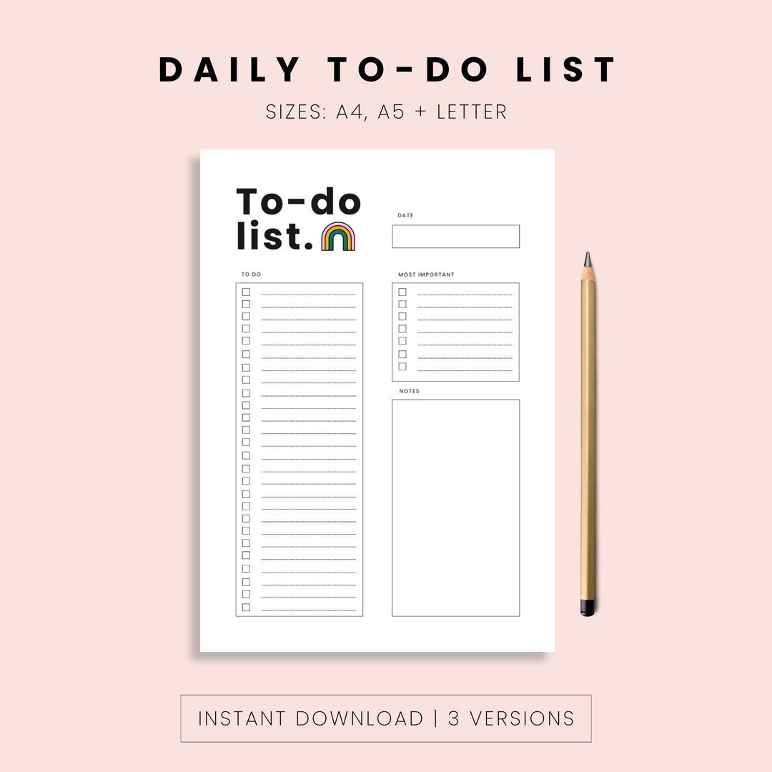 Printable to Do List Productivity Planner to Do List Pages Daily ...