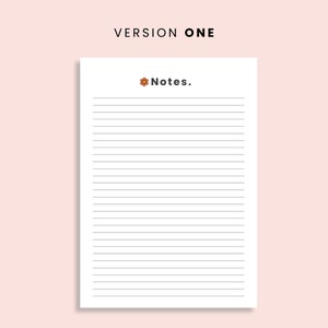 Printable Notes Instant Download Writing Paper Digital - Etsy