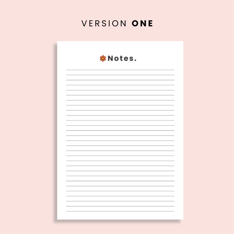 Printable Notes Instant Download Writing Paper Digital - Etsy