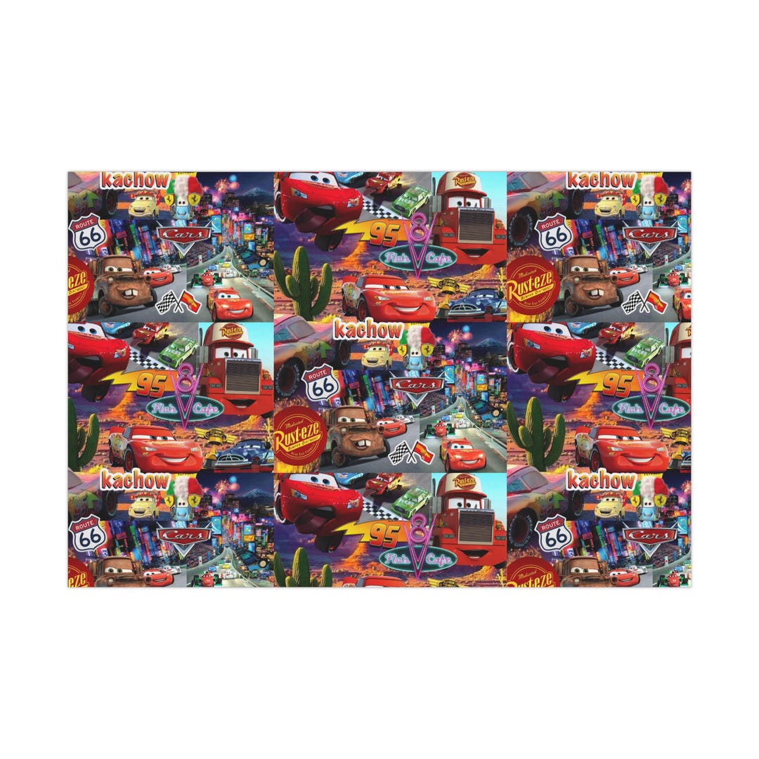 Wrapping Paper, Cars Lightning Mcqueen Mater Gift Wrap Roll for ...