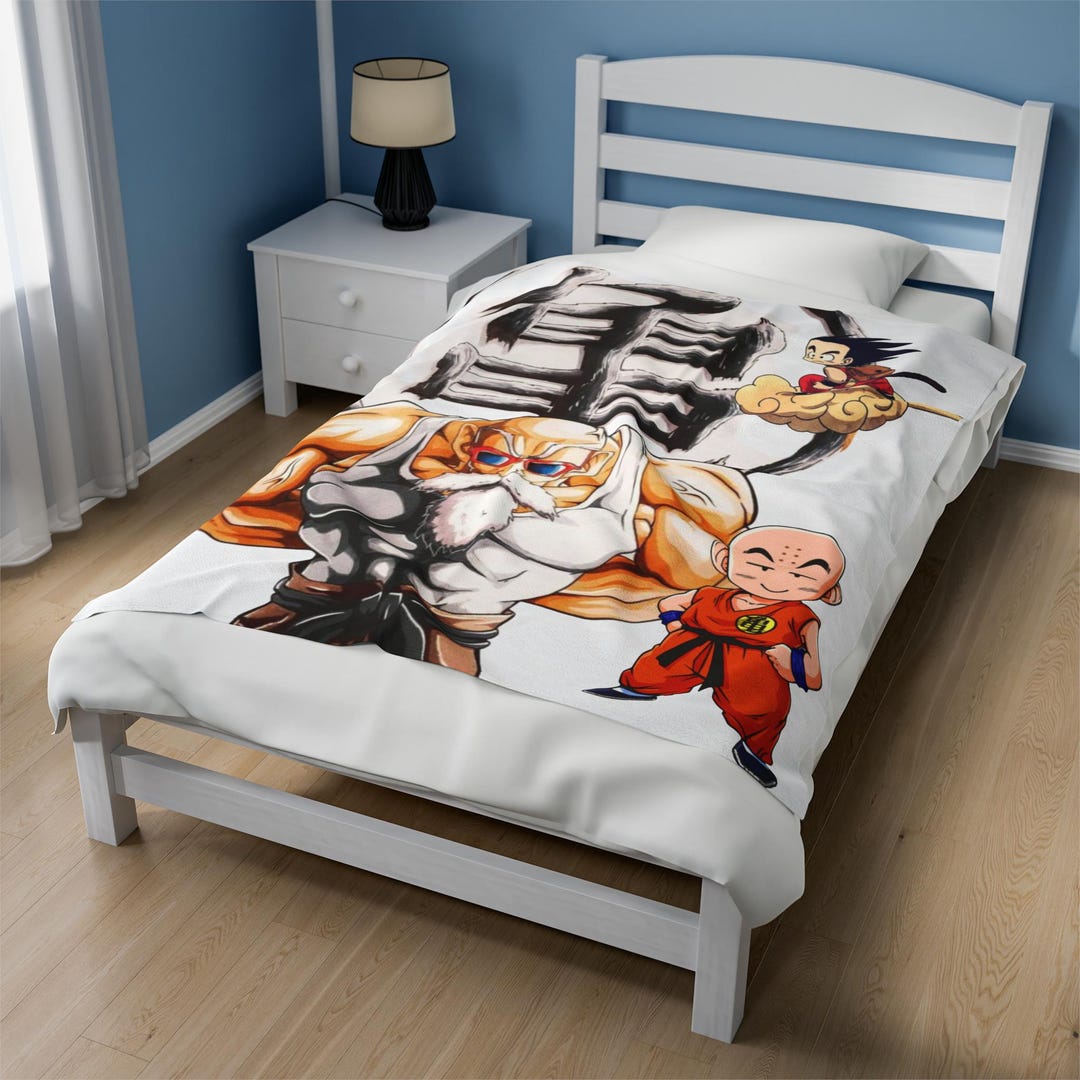 Velveteen Plush Blanket, Dragon Ball Z Master Roshi Design, Fleece ...