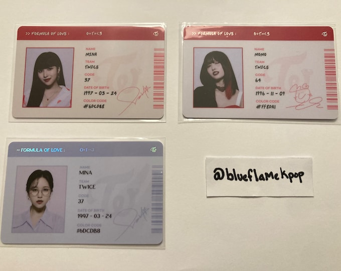 Official Twice Formula of Love Mina and Momo ID Cards - Etsy