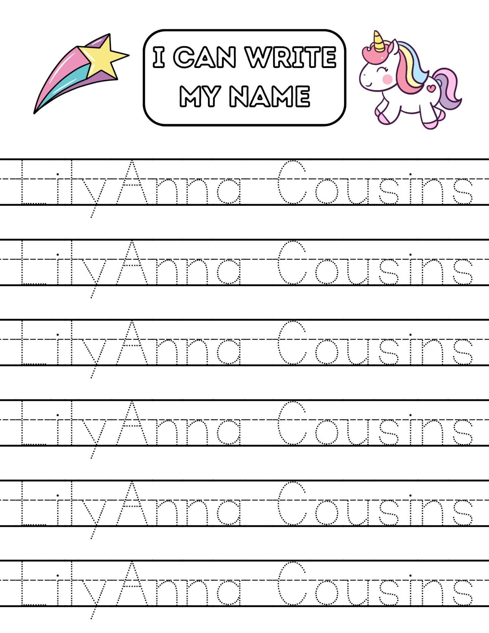 Custom Name Tracing Printable, I Can Write My Name Download ...