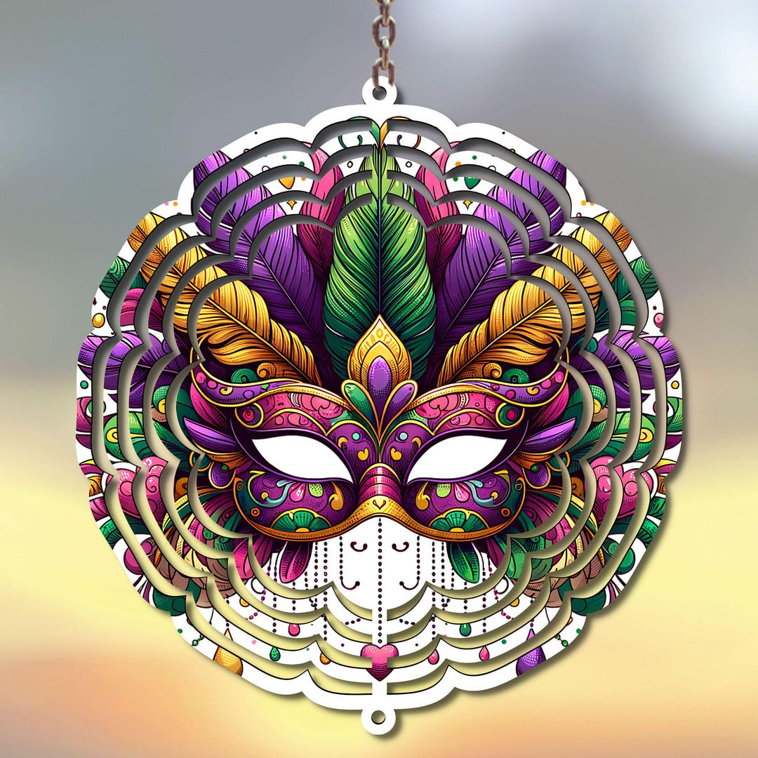 Masquerade Mask Wind Spinner PNG, Mardi Gras Windspinner Digital ...