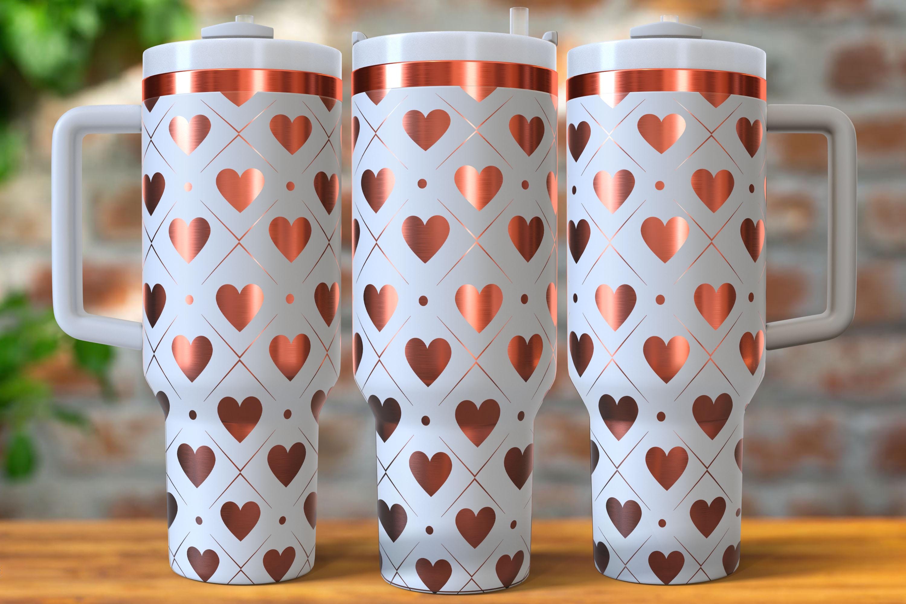 Seamless Heart Design 40oz Tumbler Laser Engrave File, 40oz Quencher ...