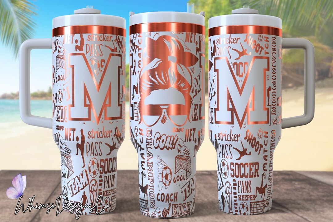 Soccer Subway Art 40oz Laser Engraving Tumbler Wrap, Messy Bun Soccer ...