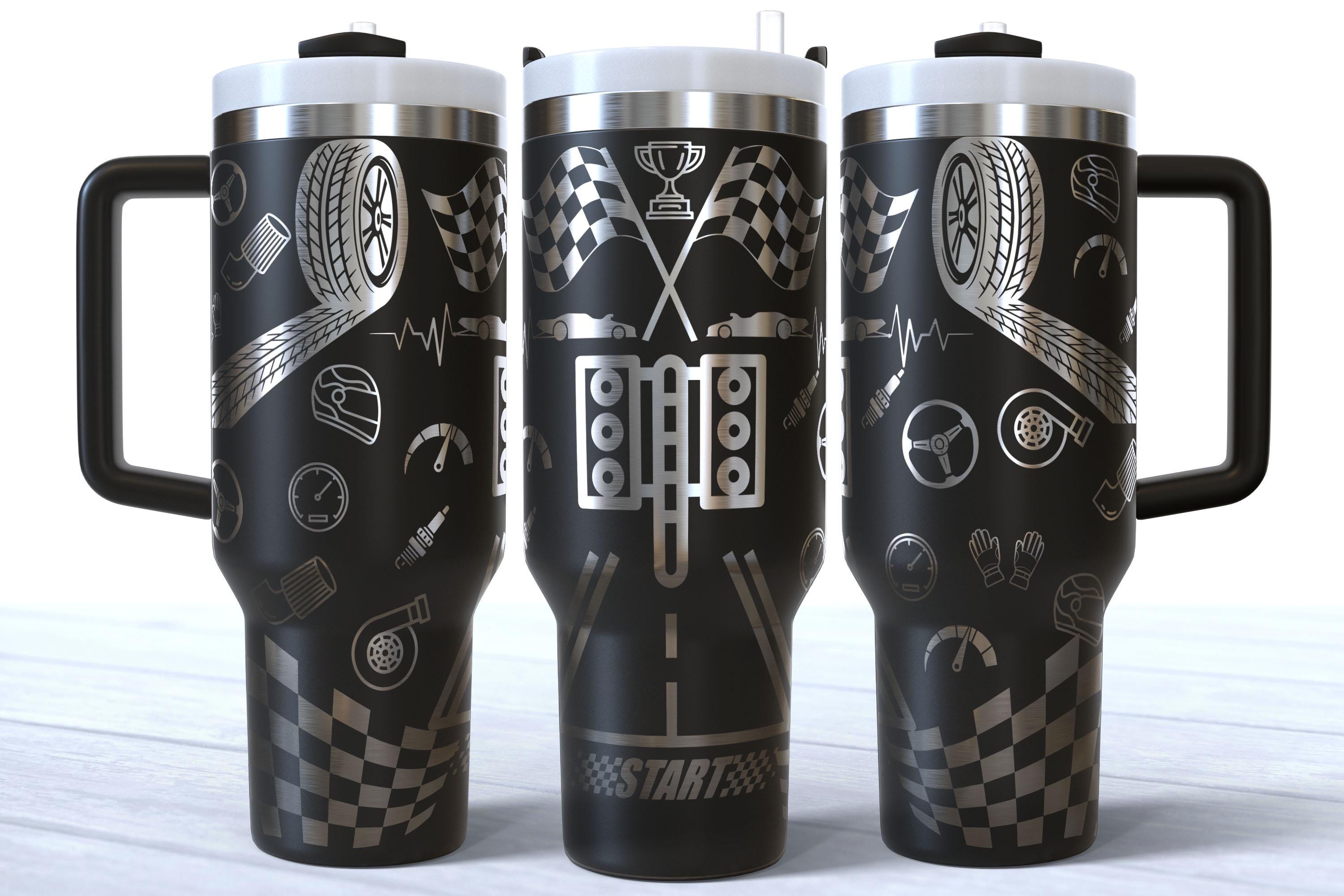 Drag Racing 40oz Tumbler Laser Engrave File, 40oz Quencher Race Car ...