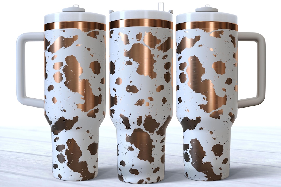 Cowhide Laser Engrave 40oz Tumbler, Laser Engraving SVG, 40 Oz Quencher ...