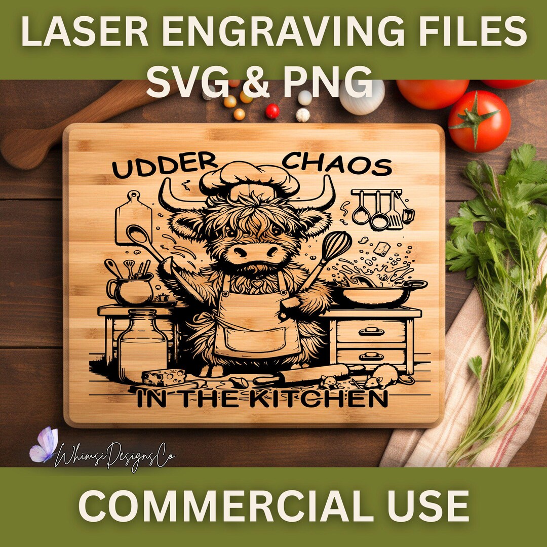 Udder Chaos, in the Kitchen Laser Engraving File | Sassy Farmhouse ...