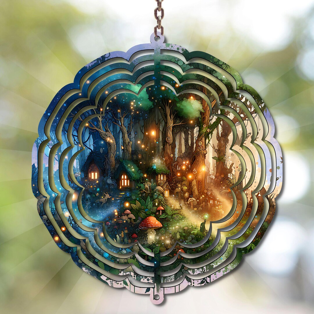 Whimsical Forest Wind Spinner PNG, Fairy Garden Windspinner Digital ...