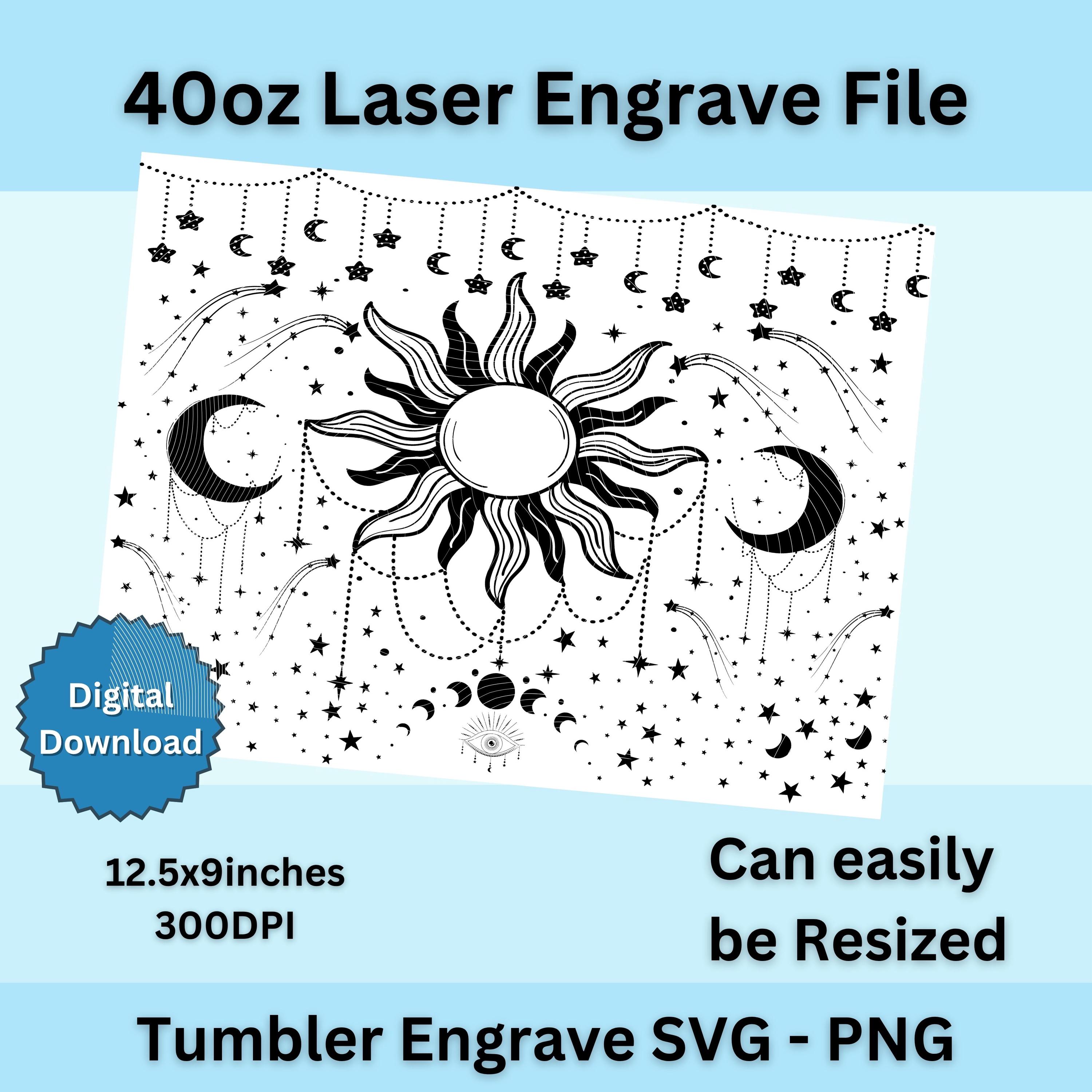 Celestial Sun Moon Design 40oz Tumbler Laser Engrave File, 40oz ...