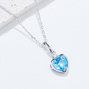 Topaz Heart Pendant Necklace - Etsy