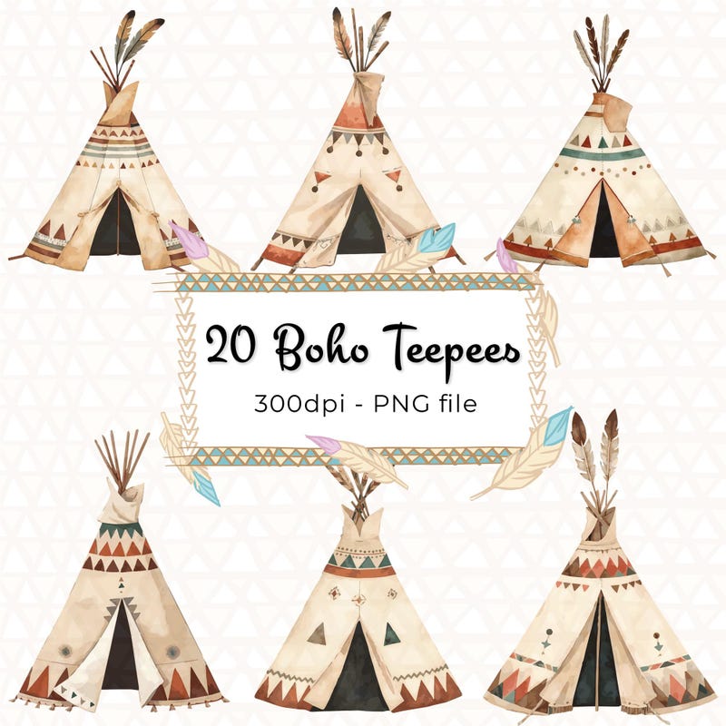 Teepee Clipart - Etsy