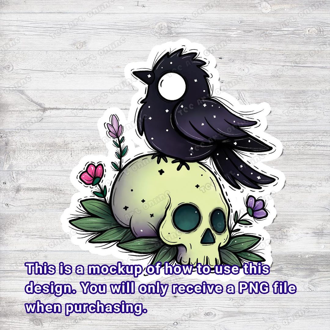 Crow Skull Chibi PNG, Cute Crow Sticker Design, Spooky Art, Spooky PNG ...
