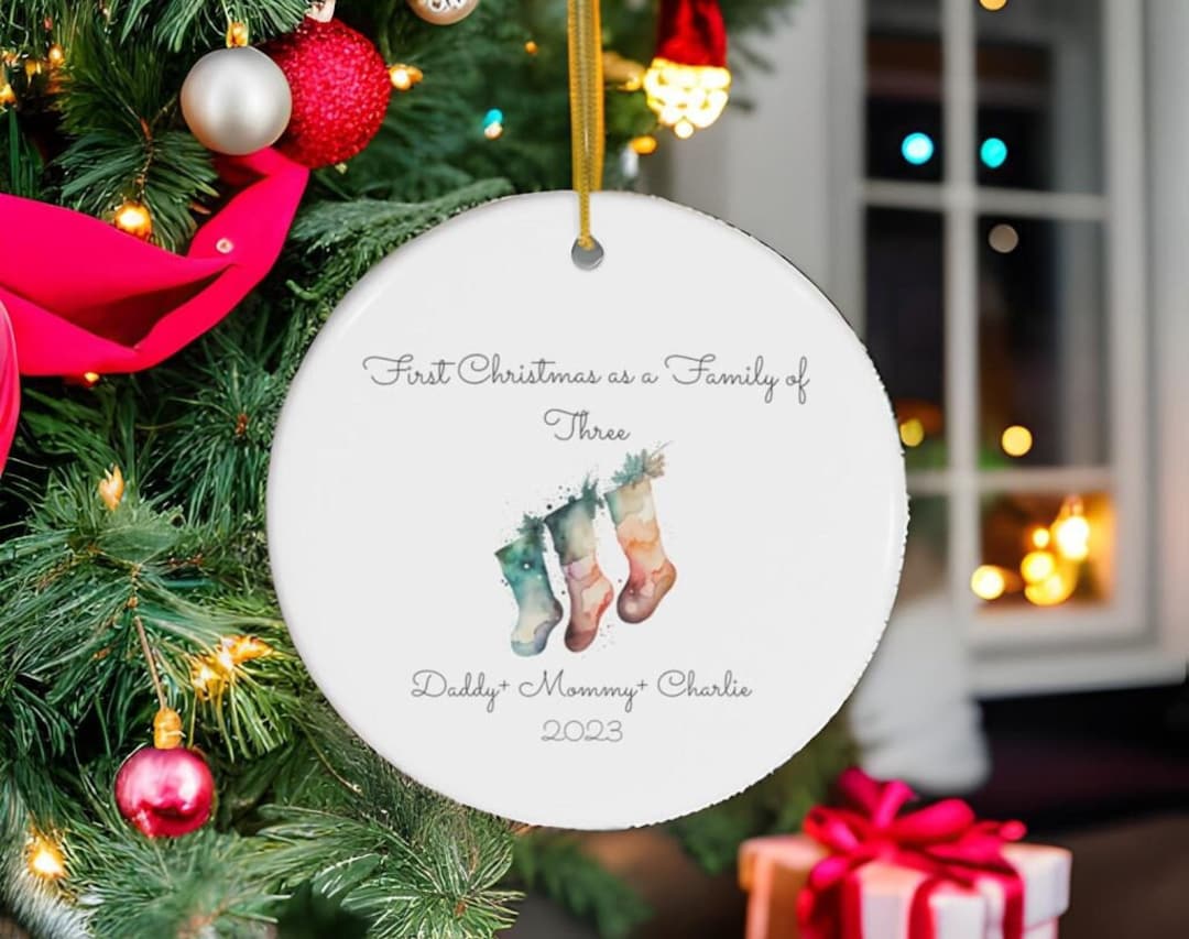 Personalized Family of Three Christmas Ornament, Family of Three ...