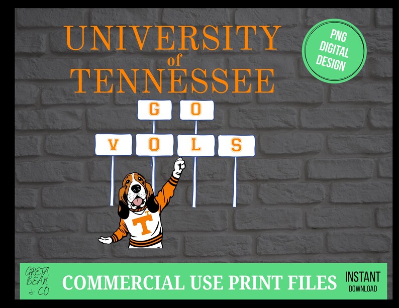 University of Tennessee VOLS Smokey Digital Graphic Download - Etsy