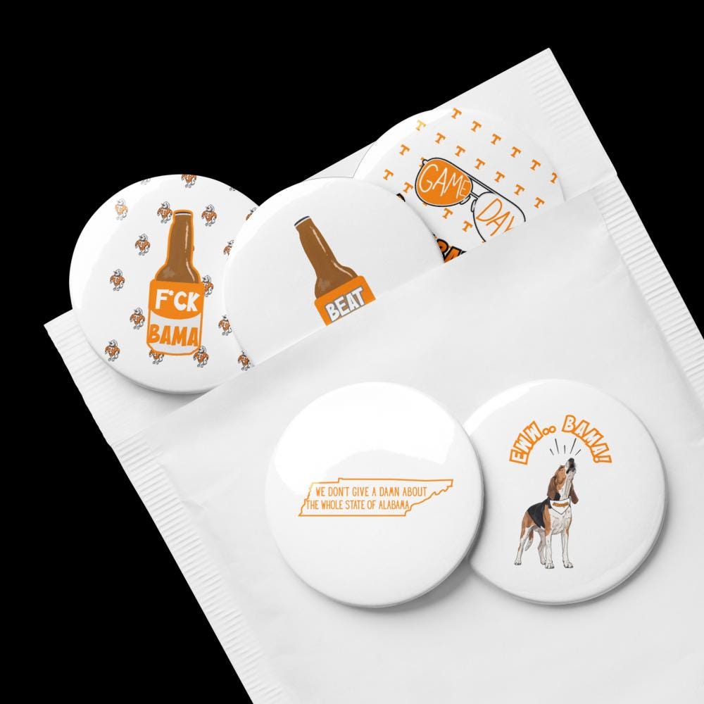 TN VOLS Versus Alabama Rival Gameday 3 in Buttons Set of 5 Pin Buttons ...