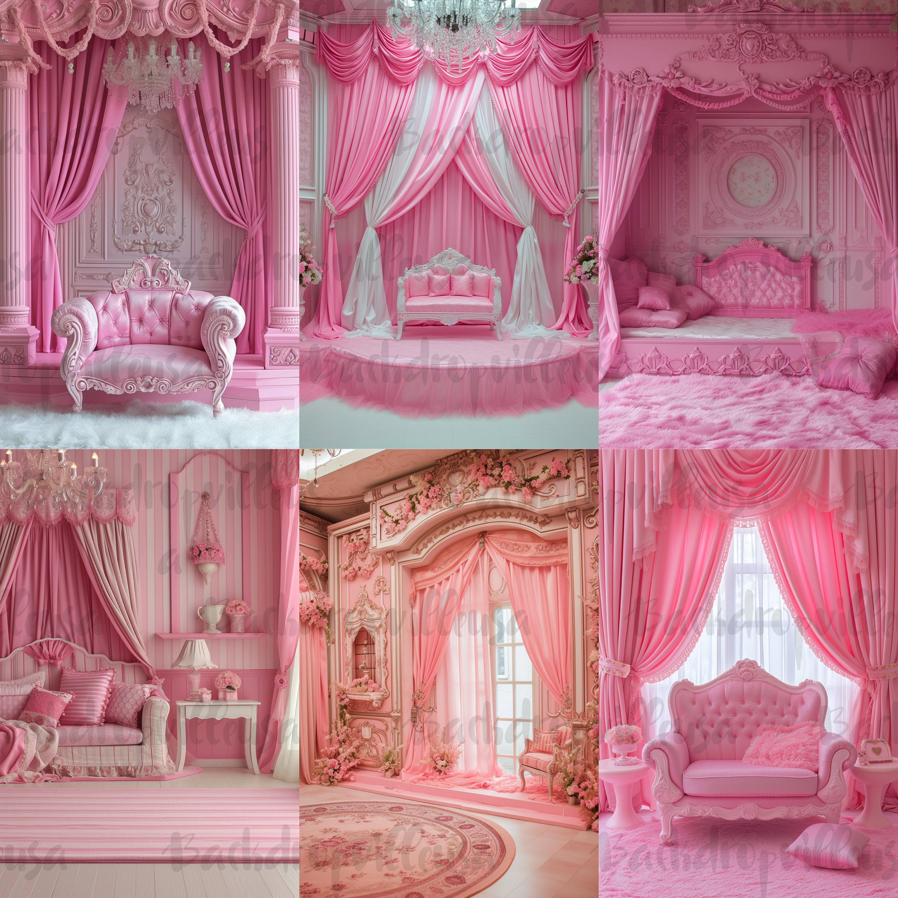 Pink Girly Digital Backdrop Maternity, Photoshop Background, Digital ...