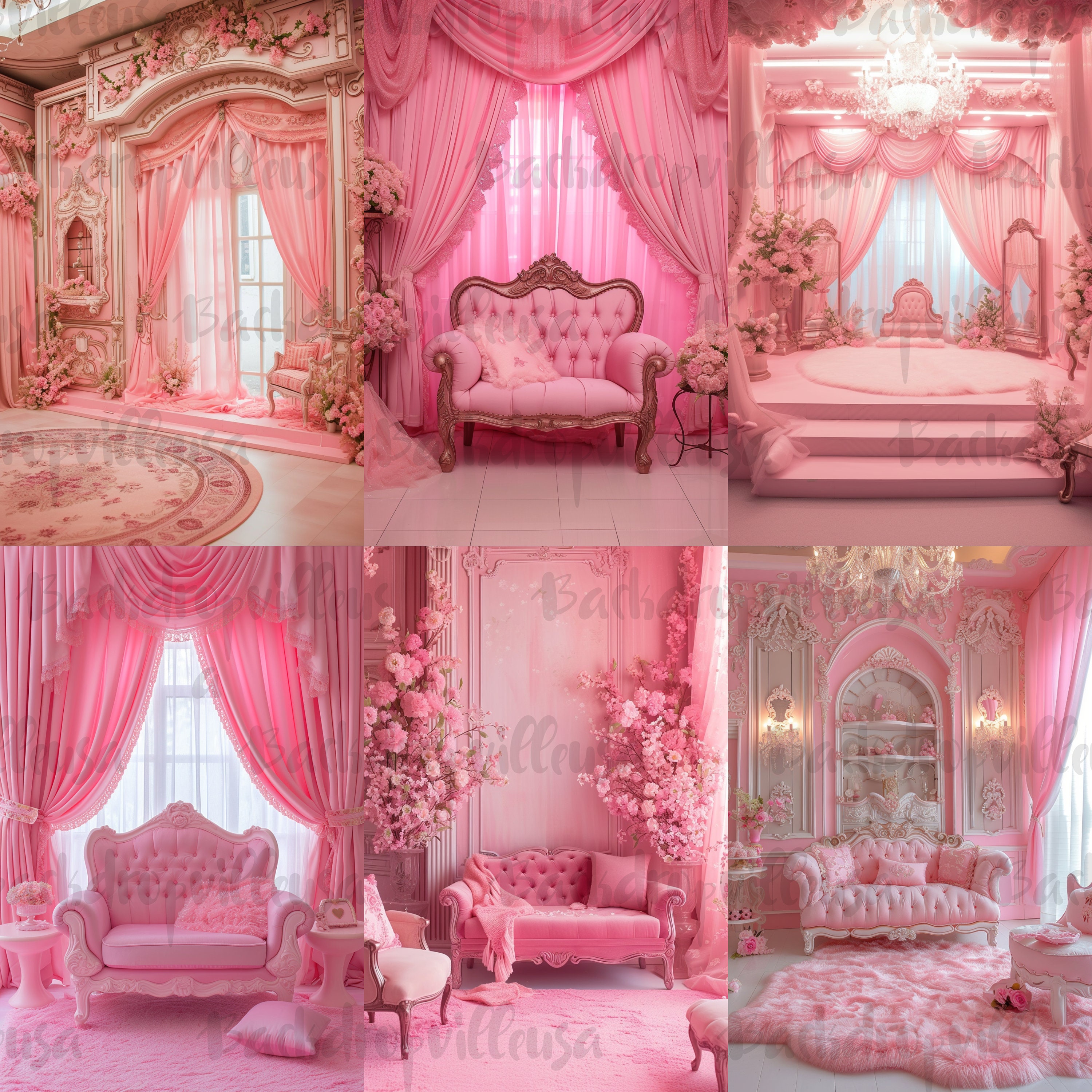 Pink Girly Digital Backdrop Maternity, Photoshop Background, Digital ...