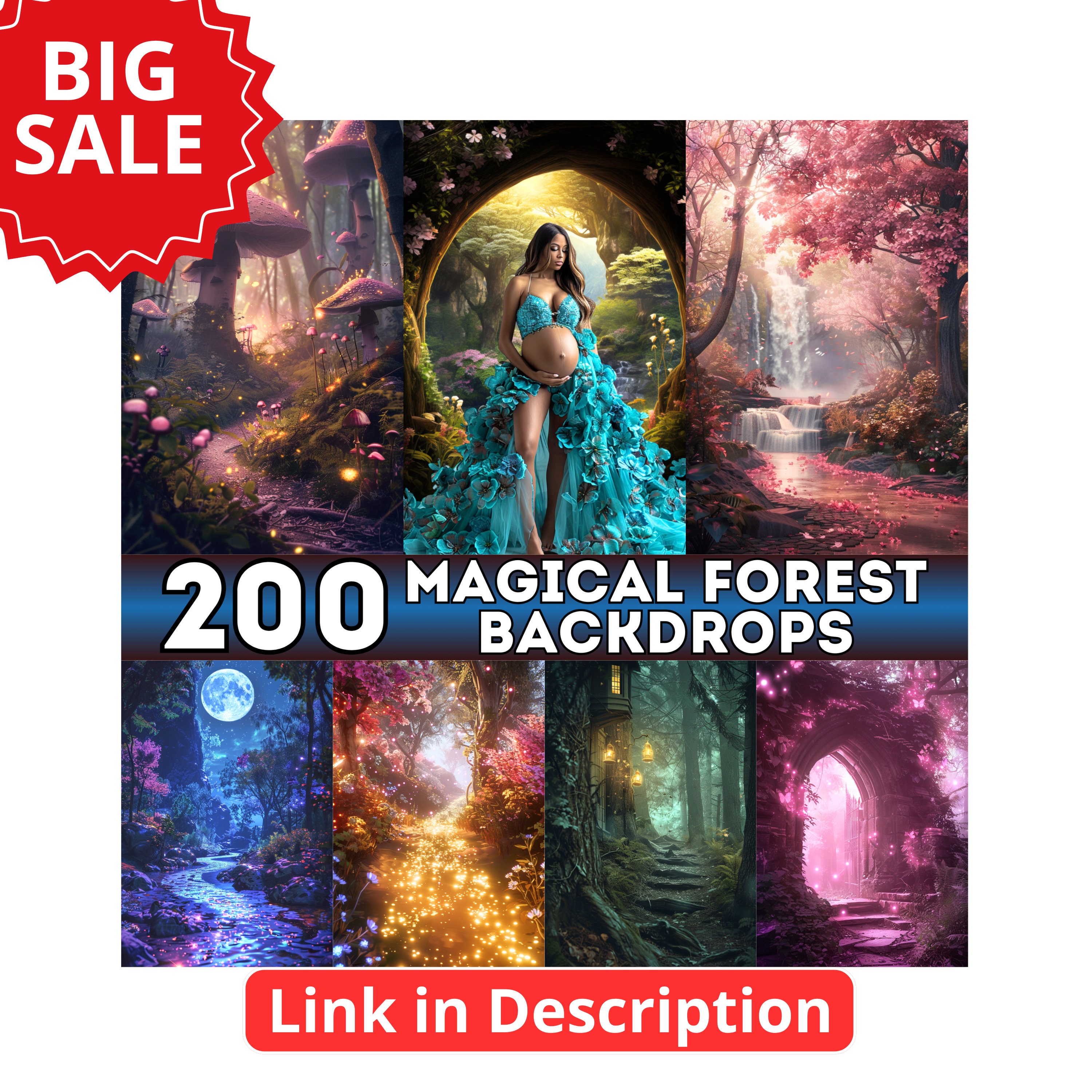 Forest Arch Magical Kids Digital Backdrop Maternity Cake Smash Digital ...