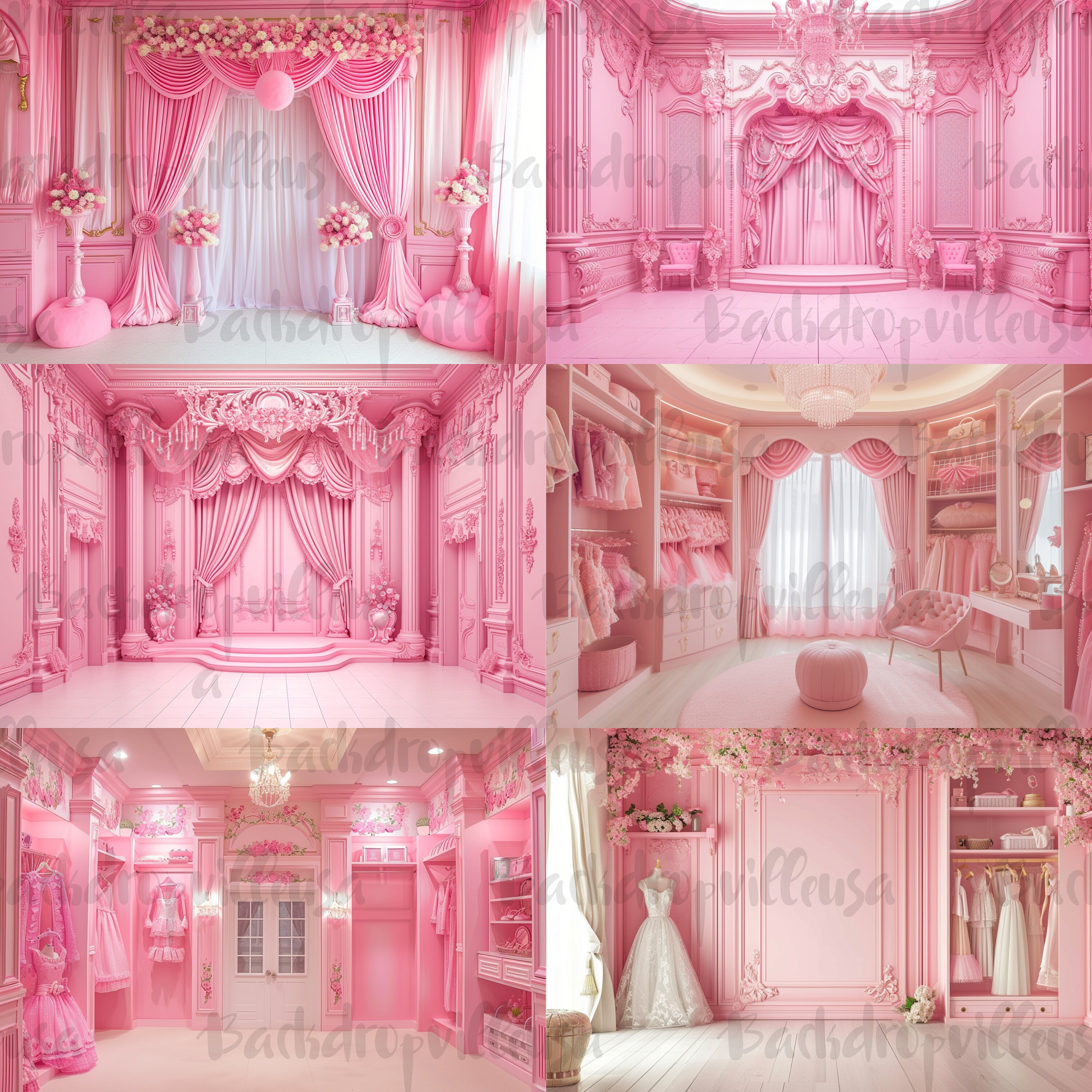 Pink Girly Digital Backdrop Maternity, Photoshop Background, Digital ...