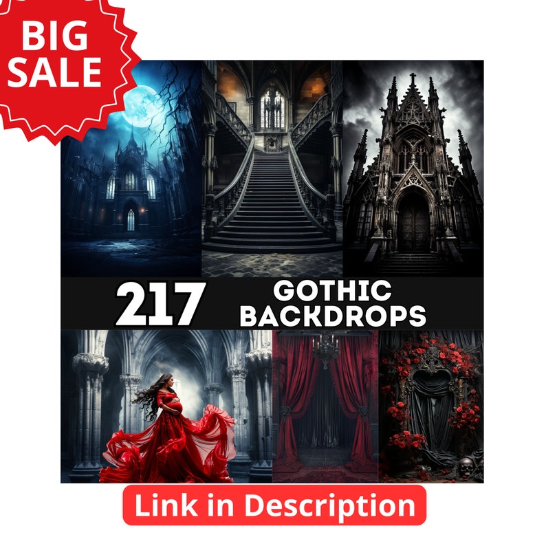 Gothic Castle Dark Halloween Vampire Digital Backdrop Maternity ...