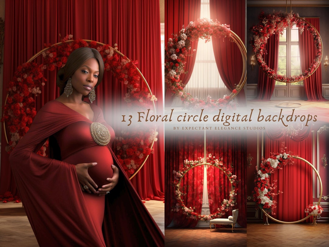 Red Digital Backdrop Maternity Wedding, Photography Background ...
