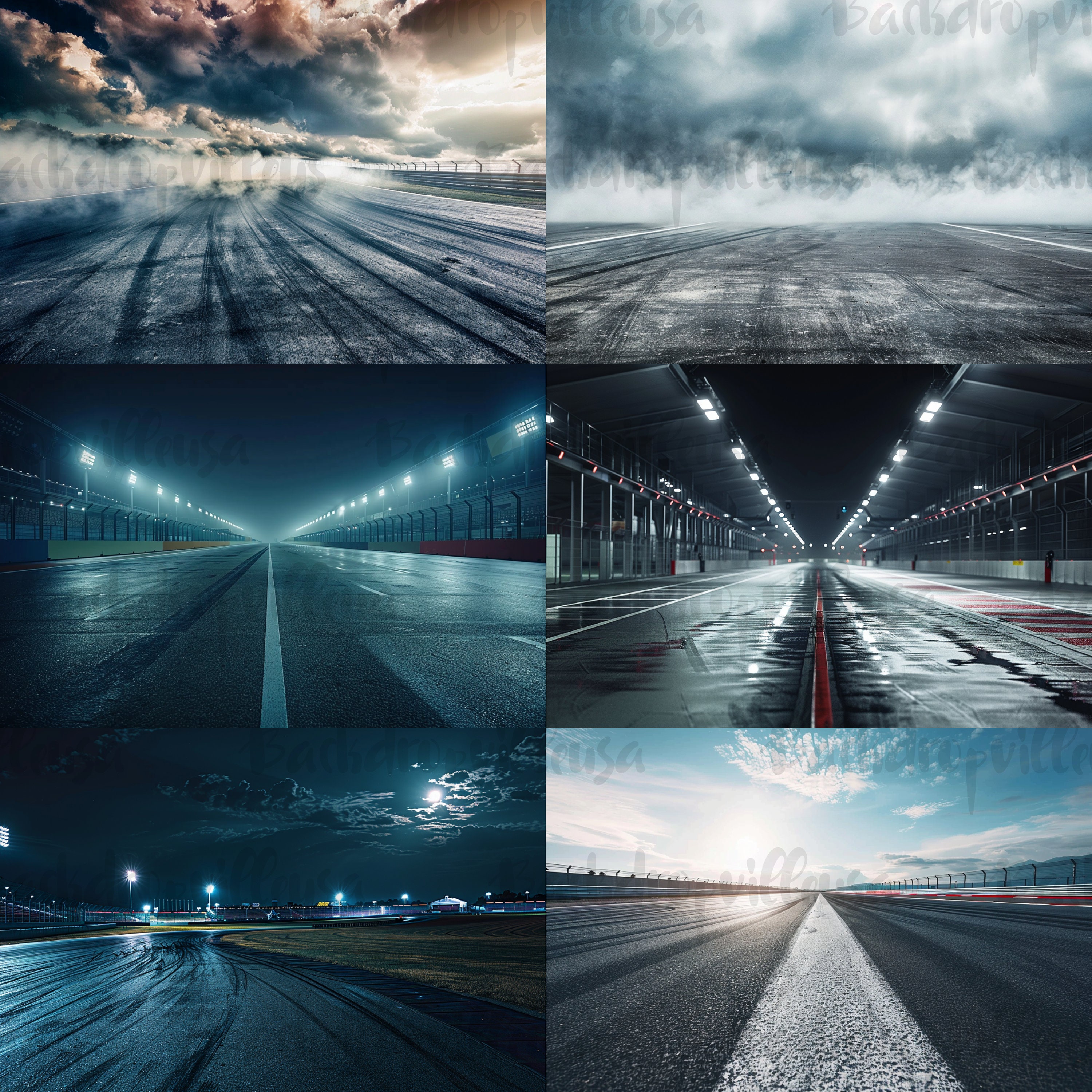 Racetrack Drift Sport Digital Backdrop, Photoshop Background, Digital ...