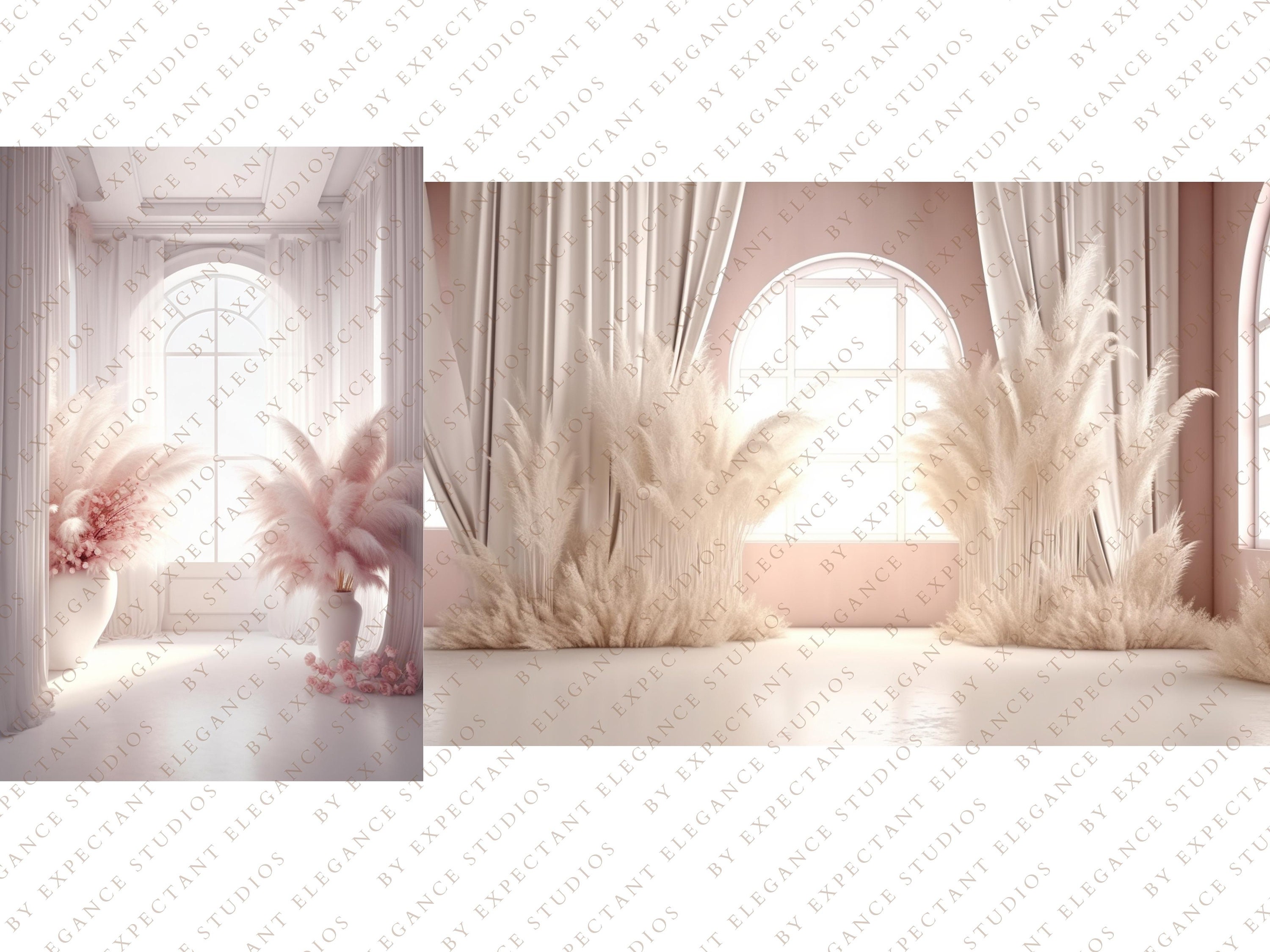 Boho Pink Digital Backdrop Maternity Wedding, Photography Background ...