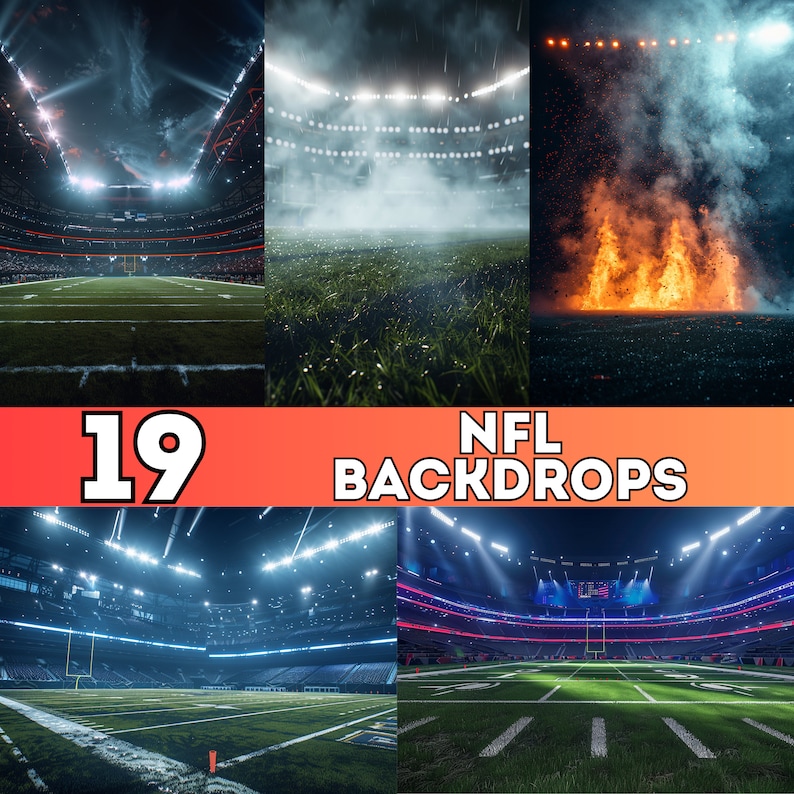 NFL Football Digital Backdrop, Photoshop Background, Digital Backdrop ...