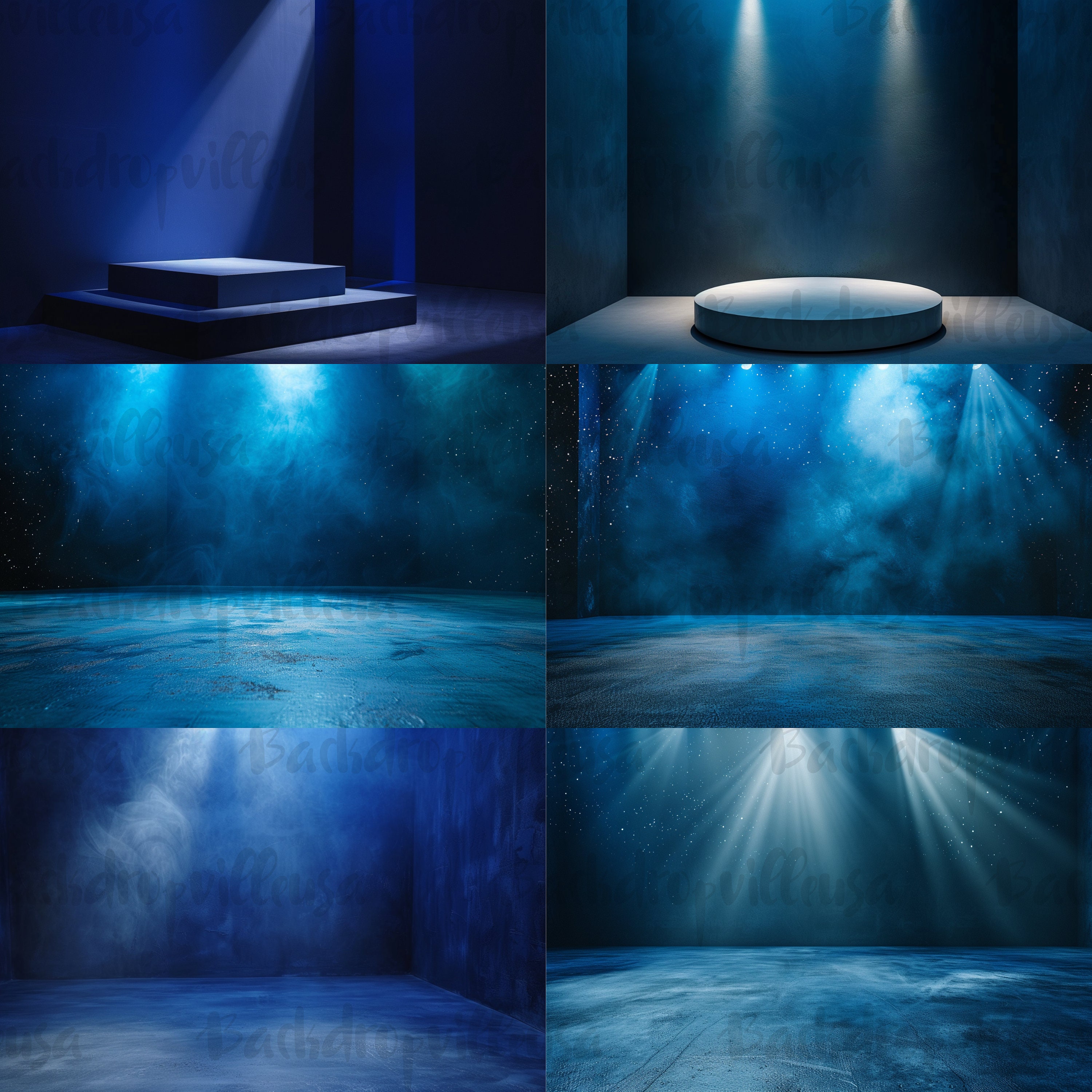 Fine Art Old Master Dark Blue Show Room Maternity Digital Backdrop ...